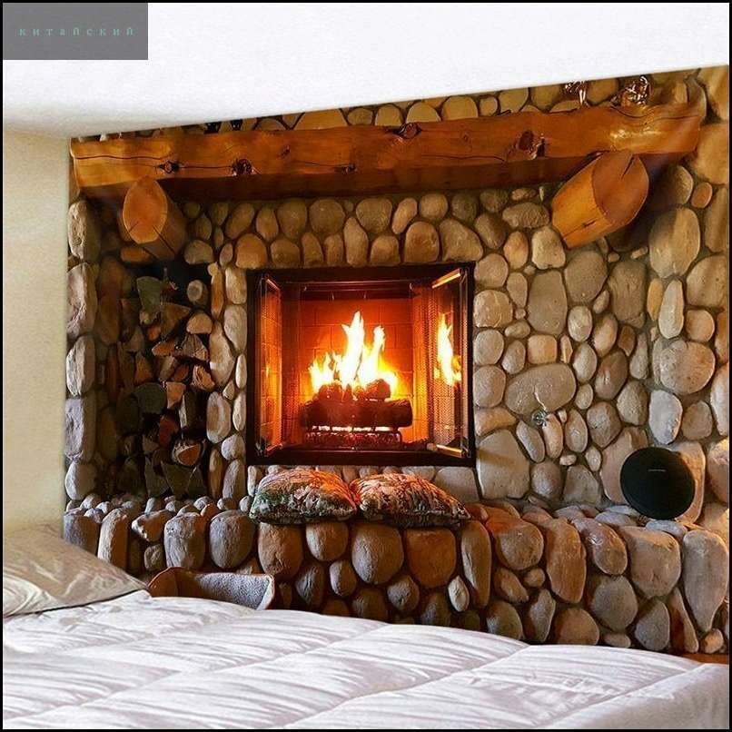 Гобелен на стене камин Magic Helf