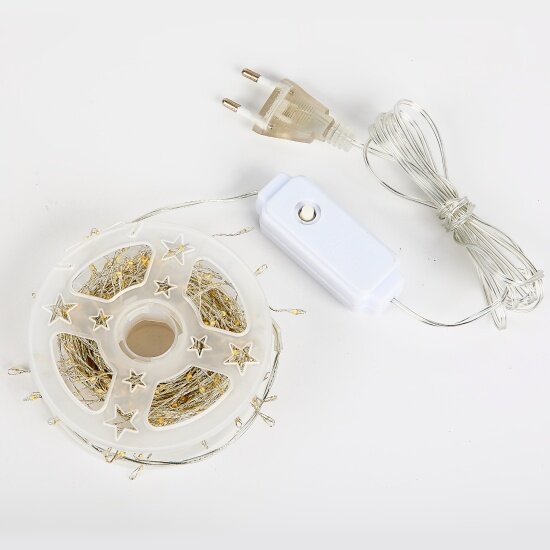 Светодиодная гирлянда Uniel ULD-S1000-250-DTA WARM WHITE IP20 DEWDROP "Роса" 10м. 250 светодиодов. Теплый белый свет. Провод прозрачный, UL-00012124