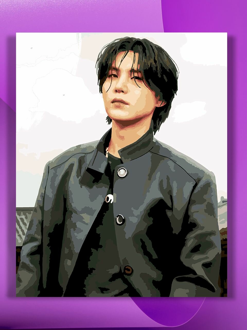 Картина по номерам на холсте BTS Юнги в пальто, 40 х 50 см