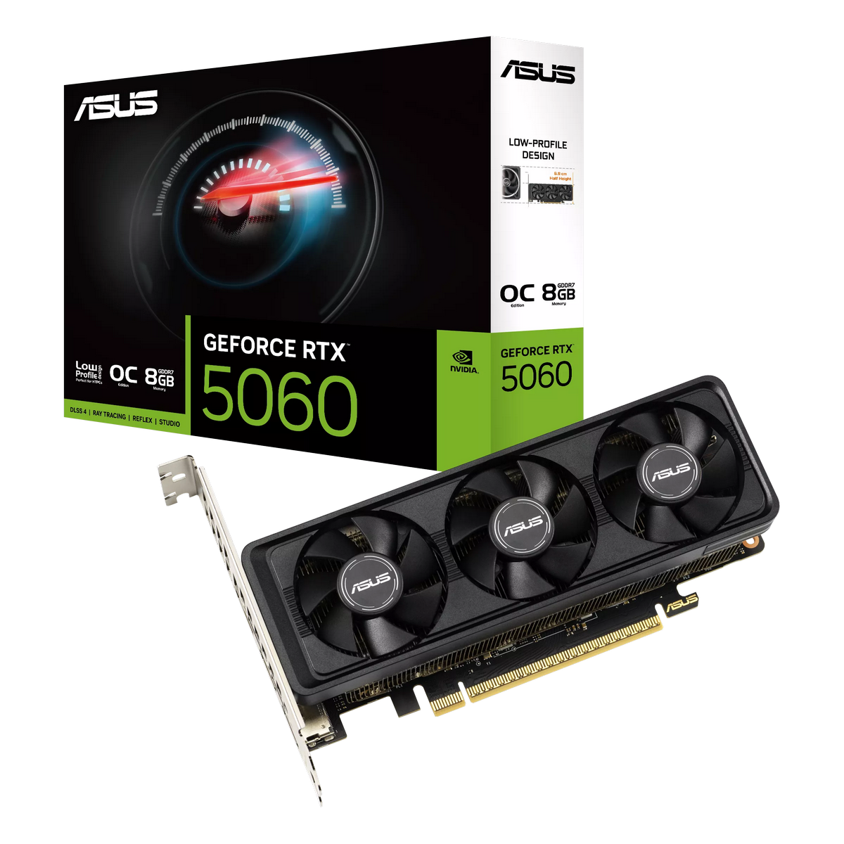 Видеокарта ASUS GeForce RTX 5060 8 ГБ (RTX5060-O8G-LP-BRK), RTL