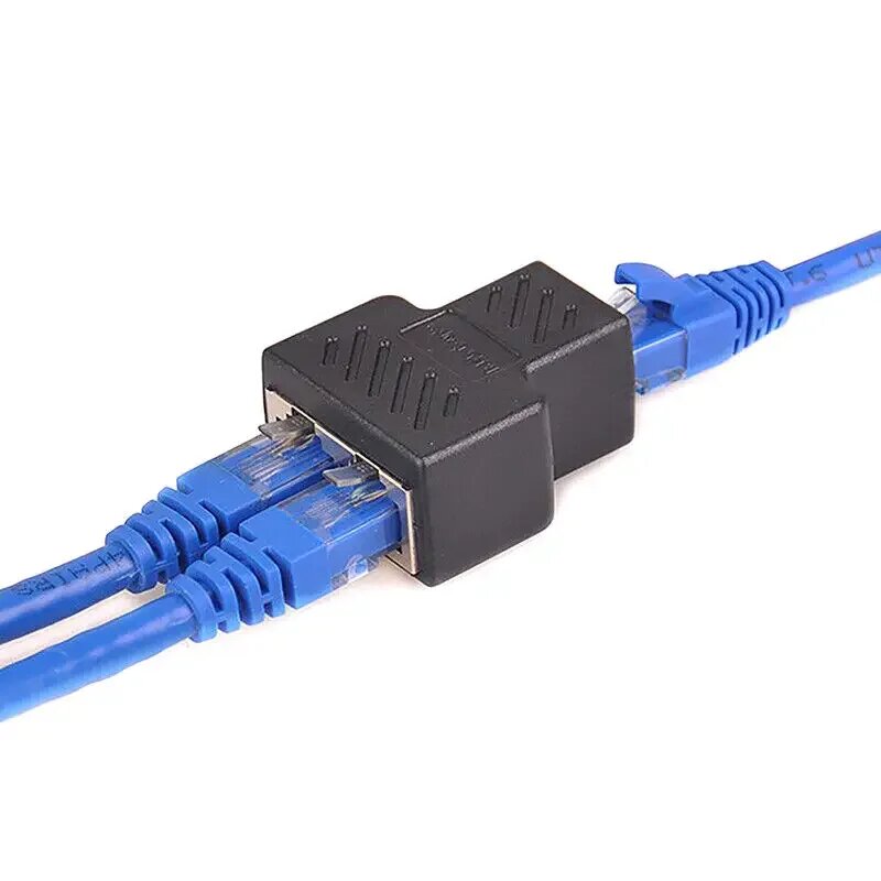 Прочный 1-2-контактный сетевой разветвитель Ethernet LAN RJ45, двойные адаптеры для подключения оборудования ПК