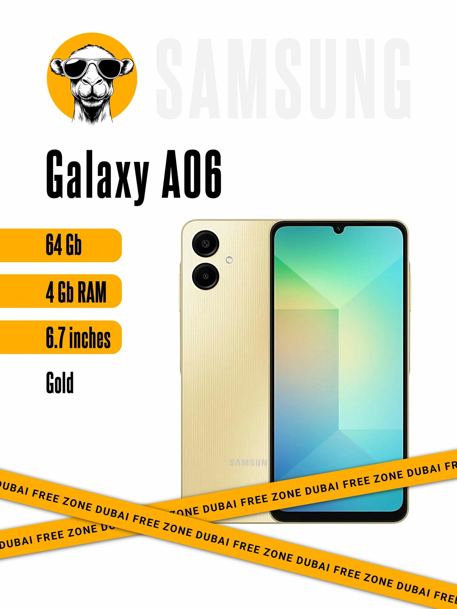 Смартфон Samsung Galaxy A06 4/64Gb Gold/Золотой.