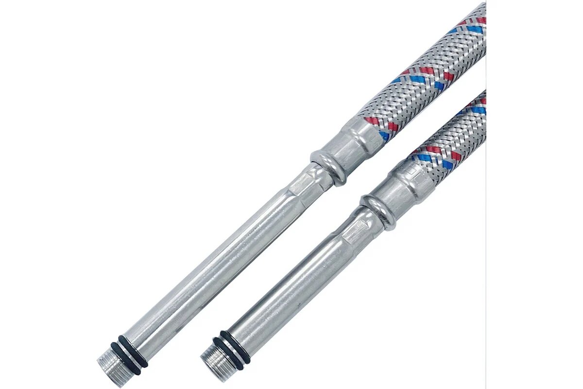 Подводка для смесителя СТМ удлиненный штуцер, нержавеющая стальная оплетка, внутренний шланг EPDM, длина 0.3 м, давление до 15 бар