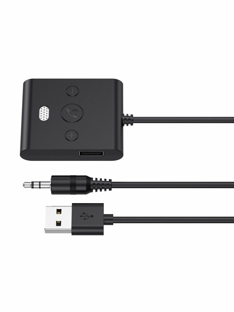 Адаптер автомобильный B61, Bluetooth 5.4, с микрофоном и громкой связью, черный