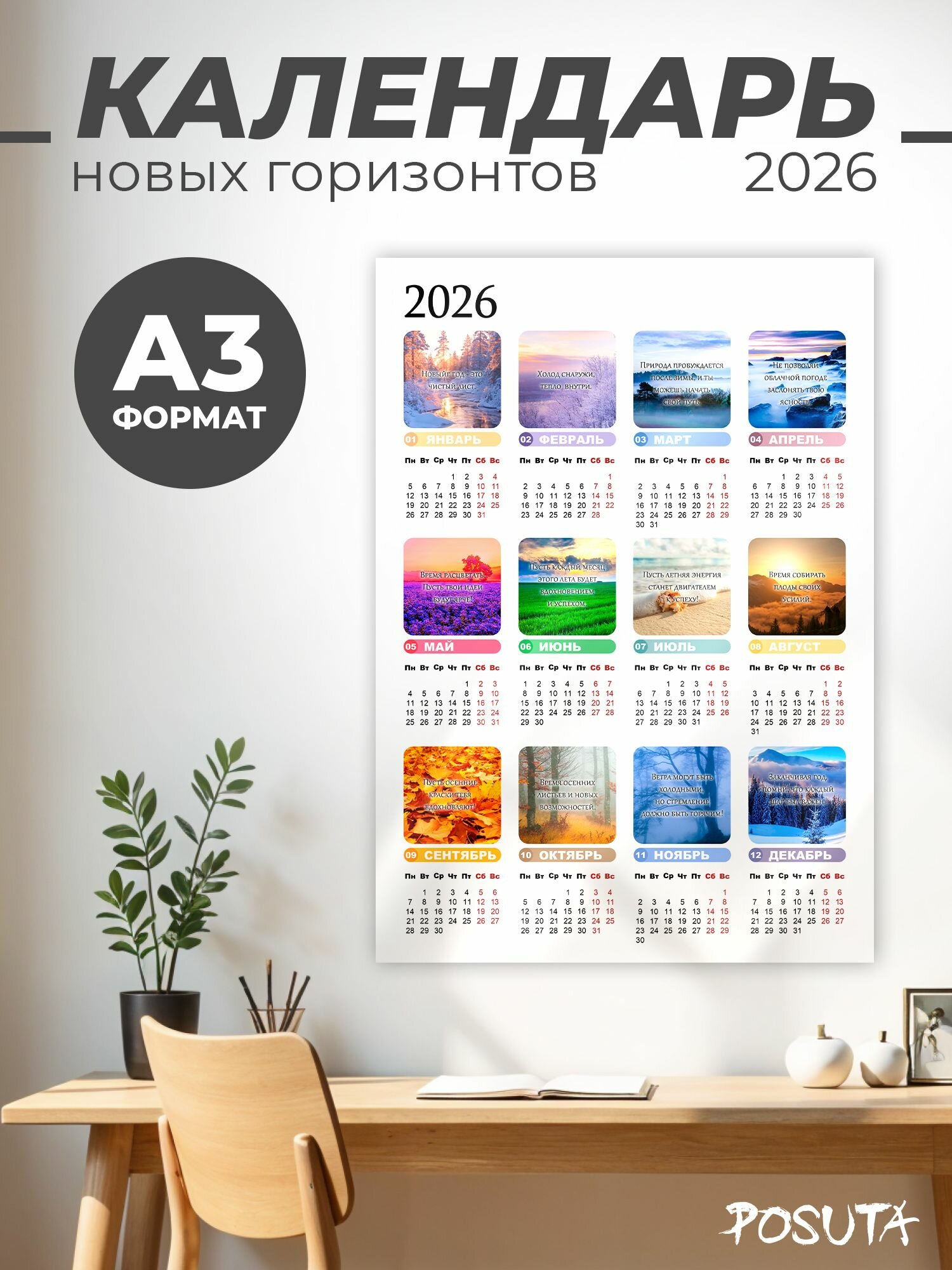 Календарь настенный год новых горизонтов 2026