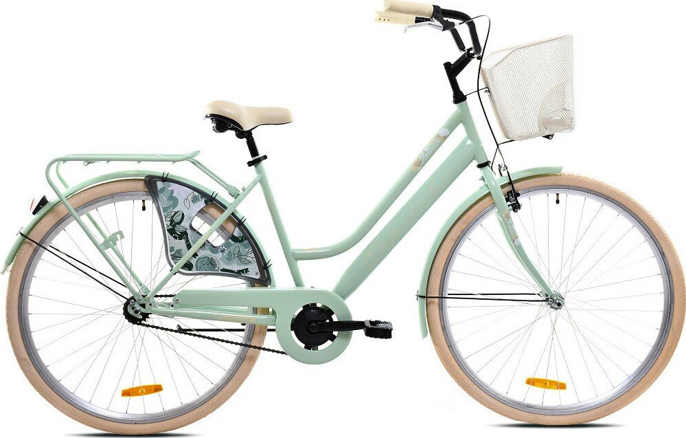 Велосипед Capriolo City Amsterdam Lady (FIX) (2026), стальная рама, размер 18", цвет Фисташковый-белый