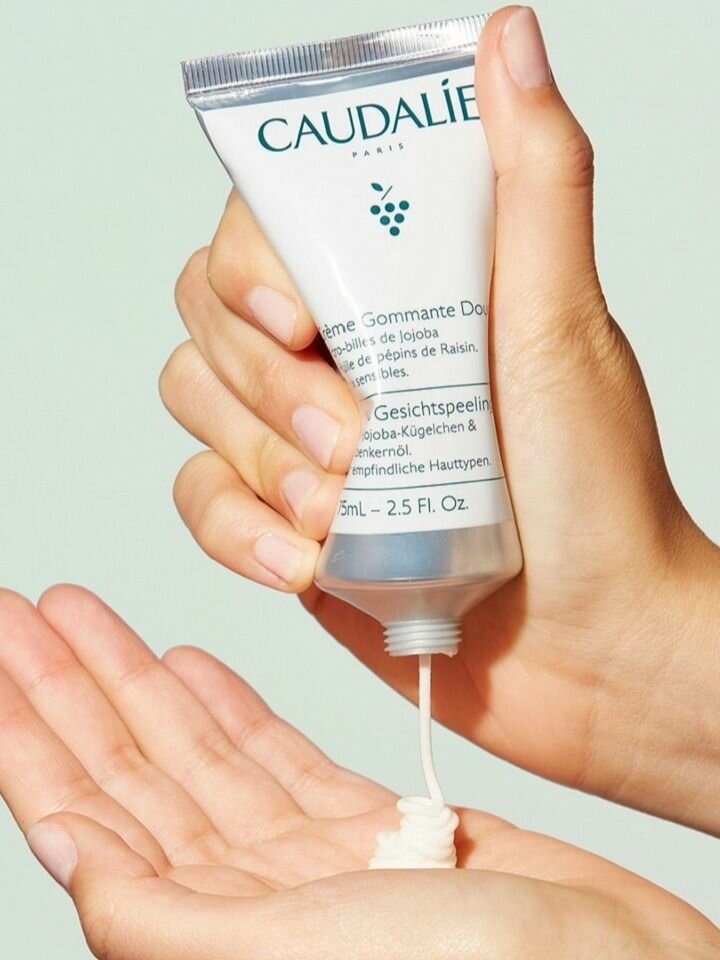 Caudalie Vinoclean Мягкий отшелушивающий крем гоммаж для лица с маслом виноградной косточки и жожоба, 75 мл