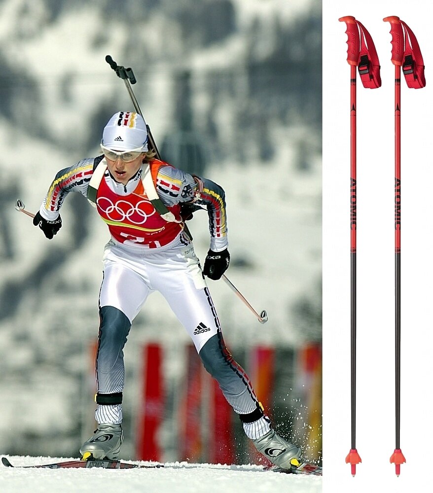 Палки SkiTime Race 1.0 Carbon Black-Red (180)