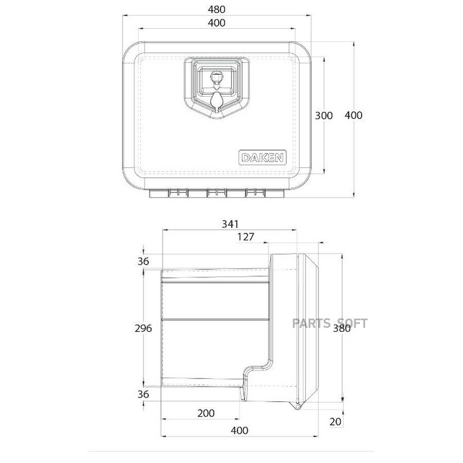 81002 ящик инструментальный 480X400X400 WELVET 500 от официального дистрибьютора, DAKEN, артикул 81002