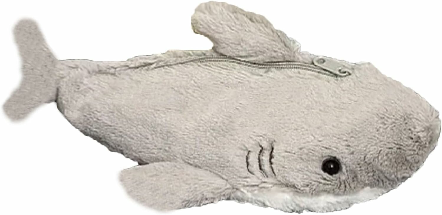 Плюшевый Пенал Акула: Органайзер Для Письма с Молнией и Мягкой Подкладкой - Большой Емкости Для Ручек и Кистей Чехол Для Канцтоваров - Веселый Дизайн Для Школьников и Студентов