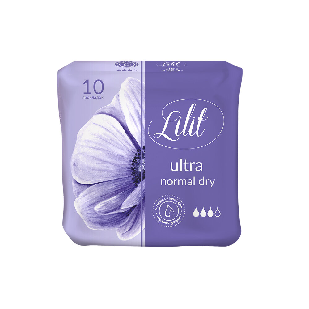 Прокладки гигиенические Lilit Ультра Нормал драй, 3 капли из 4, 10шт