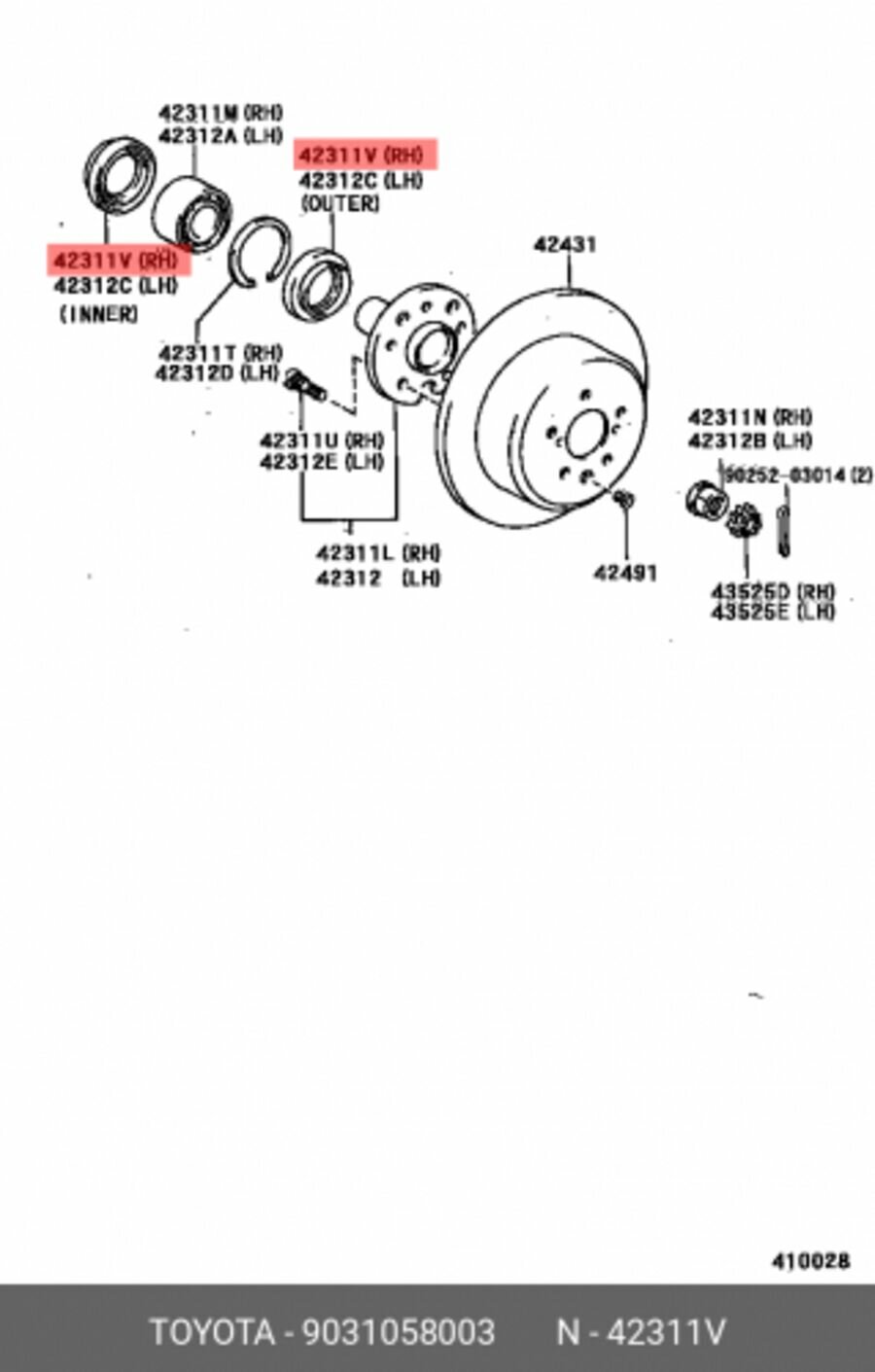 Сальник Полуоси Toyota Land Cruiser Prado 120 Grj12#/Kdj12#/Rzj12#/Trj12#/Vzj12# 2002-2009 (TOYOTA 9031058003)