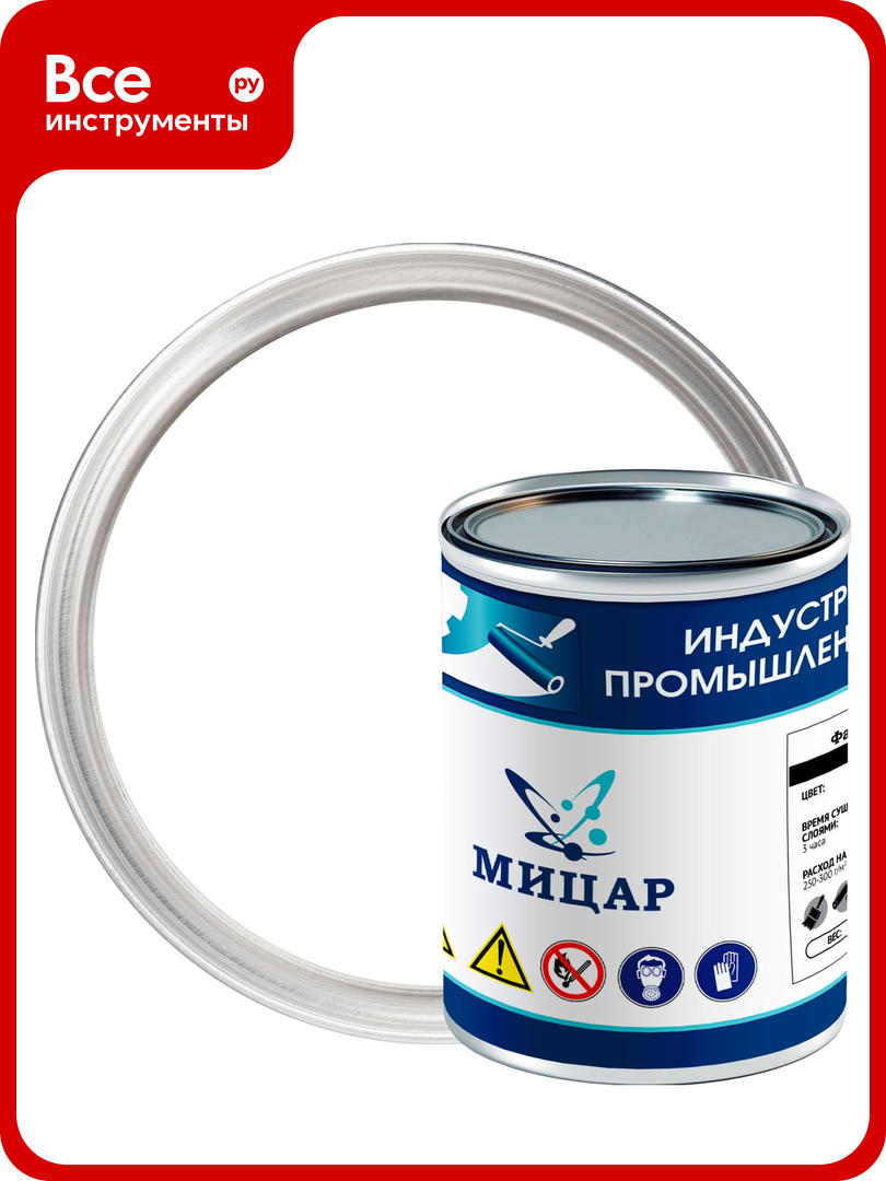 Краска фасадная морозостойкая Мицар АК-115, 0,8 кг, белый УТ000015459