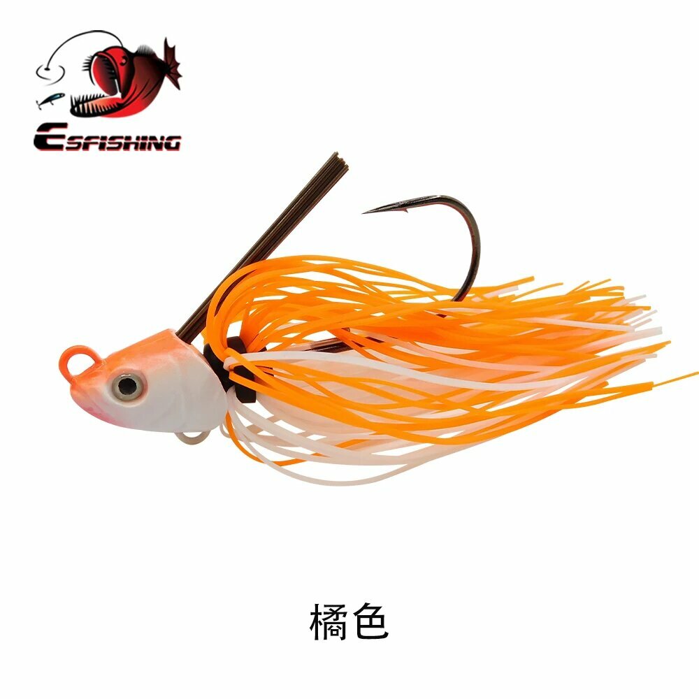 ESFISHING Джиг-головка с юбкой, 7 г, 1/0, 2/0, Оранжевый