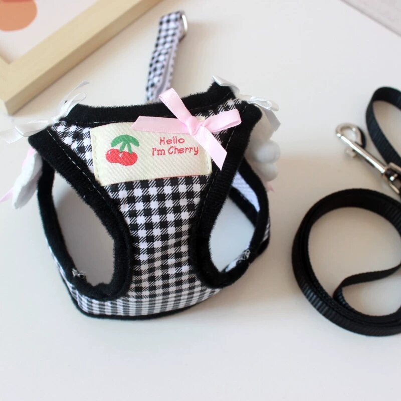 Милый поводок-шлейка для маленьких собак: померанский шпиц, тедди, бишон, йоркширский терьер. Комплект шлейки и поводка