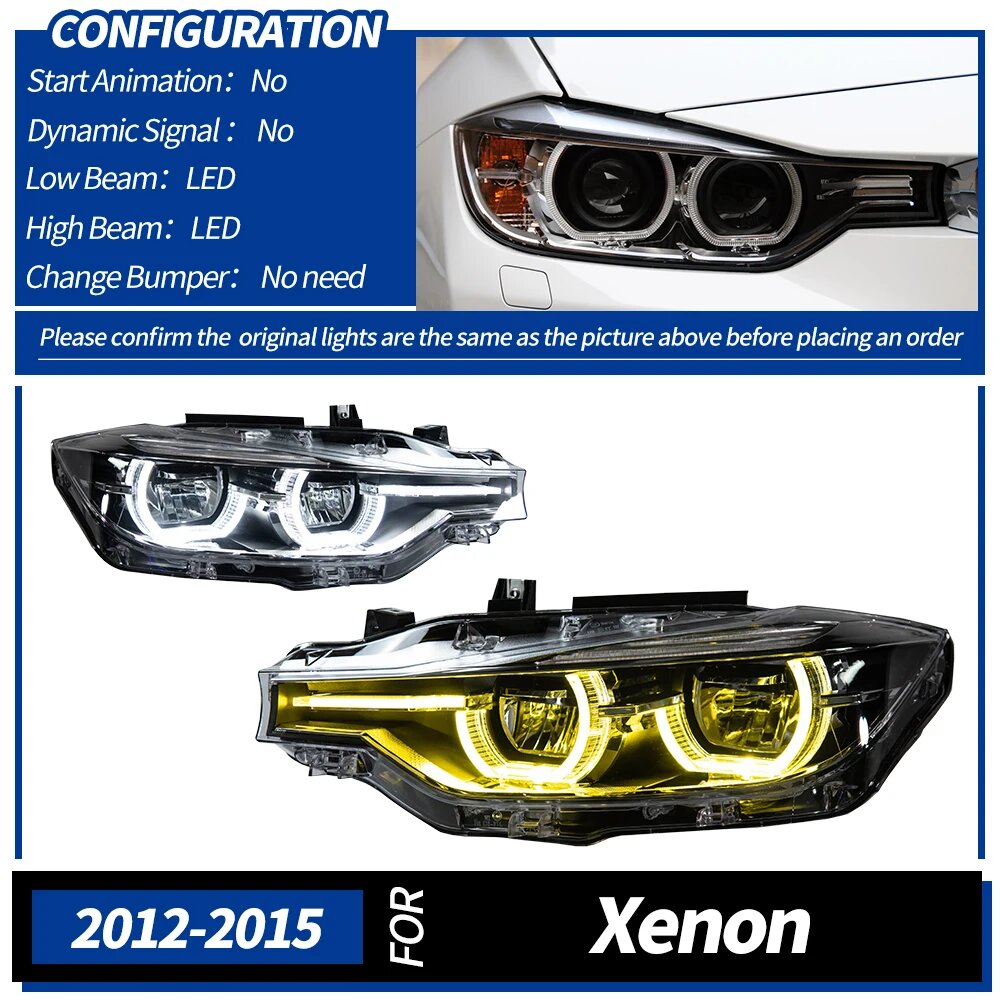 Фаркоп для фар AKD Car Styling для BMW F30 2012-2019, F35 светодиодные фары 320i 318i 325i, дневные ходовые огни, ангельские глаза, автомобильные аксессуары