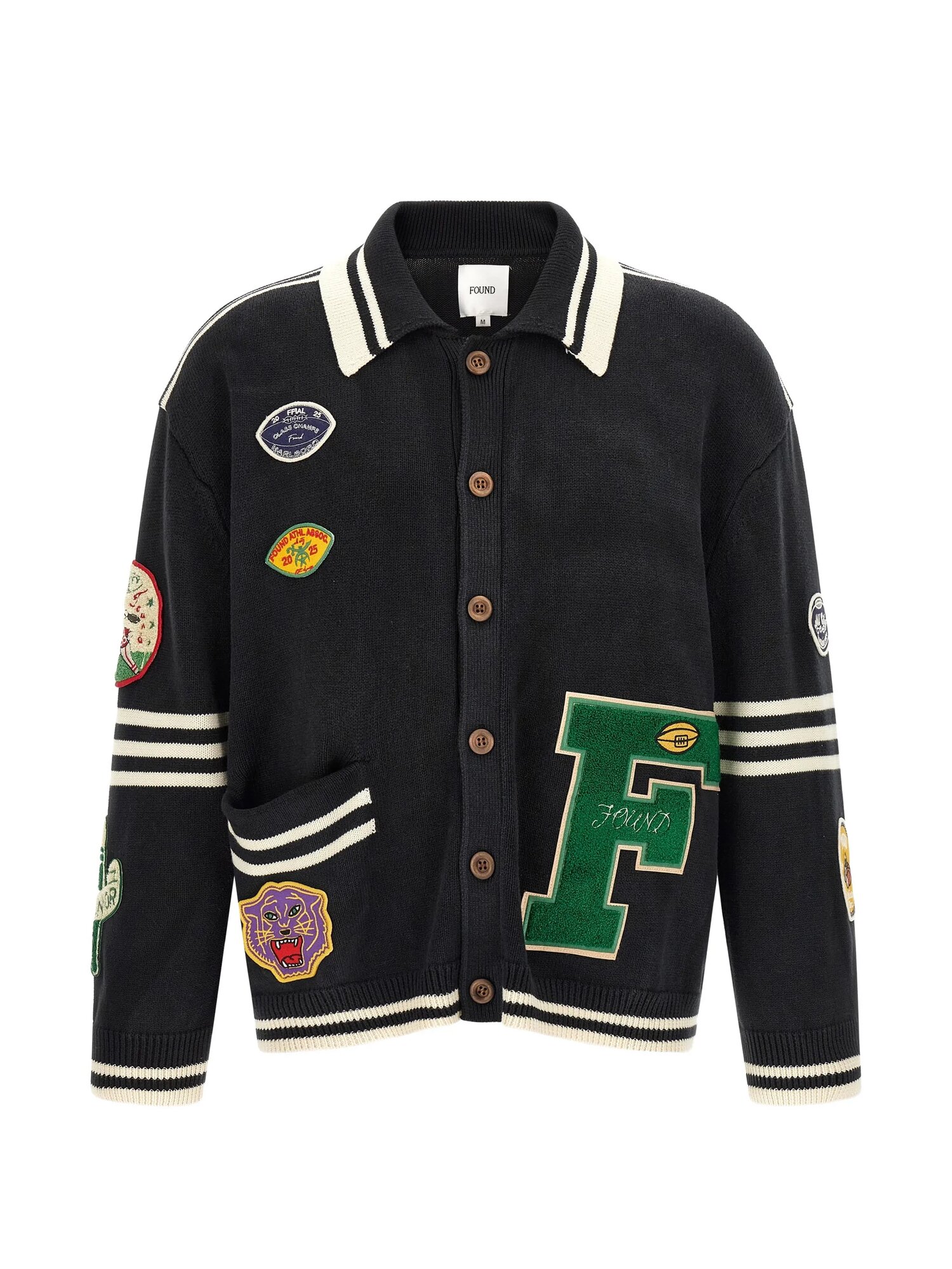 Кардиган Fin Varsity patch-embellished cardigan