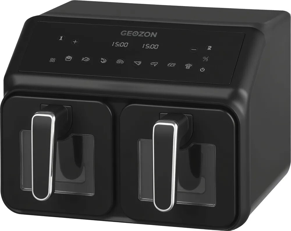 GEOZON Аэрогриль AirFry Classic Dual, 8 л, 8 программ, черный