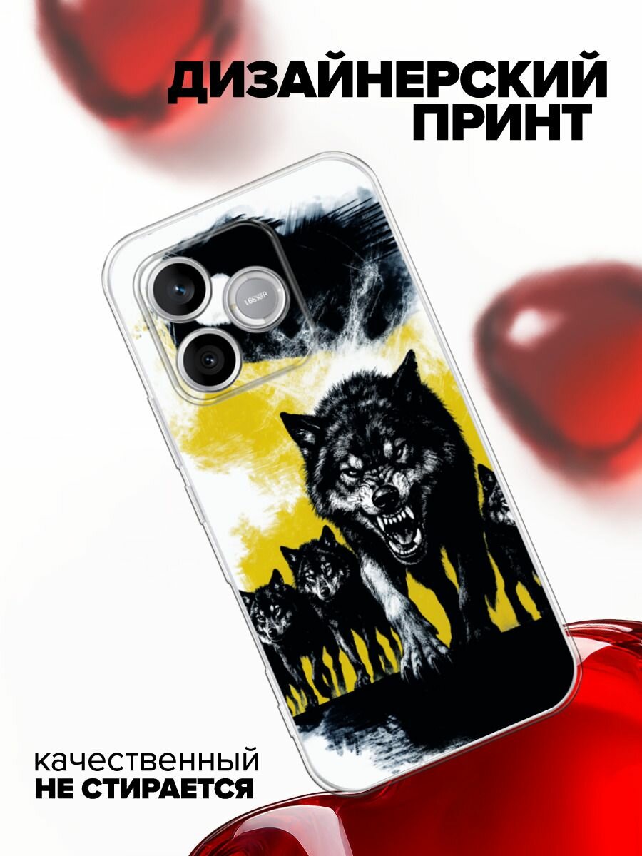 Чехол на Honor 600 Lite / Хонор 600 Лайт с принтом Волчья стая — фото 1