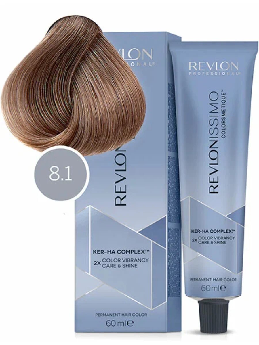 Краска для волос Revlon Professional Revlonissimo Colorsmetique Care & Shine перманентная, тон 8.1