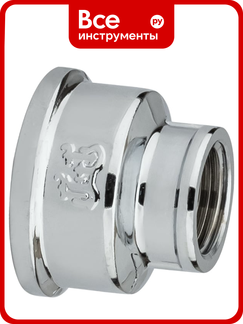 Муфта переходная PROFACTOR CHROME 1 х 1/2 PF TF 64C латунная с хромовым покрытием, внутреннее, профессиональная серия