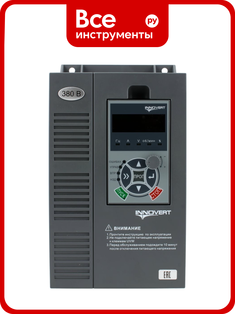 Векторный преобразователь частоты INNOVERT ITD752U43B3 (7,5 кВтx380 В), выходной ток 17 А ITD752U43B3_0301