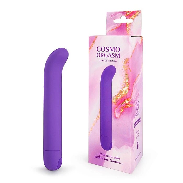 Вибростимулятор COSMO "Orgasm", с загнутым концом, 10 режимов, фиолетовый, силикон, 2 см
