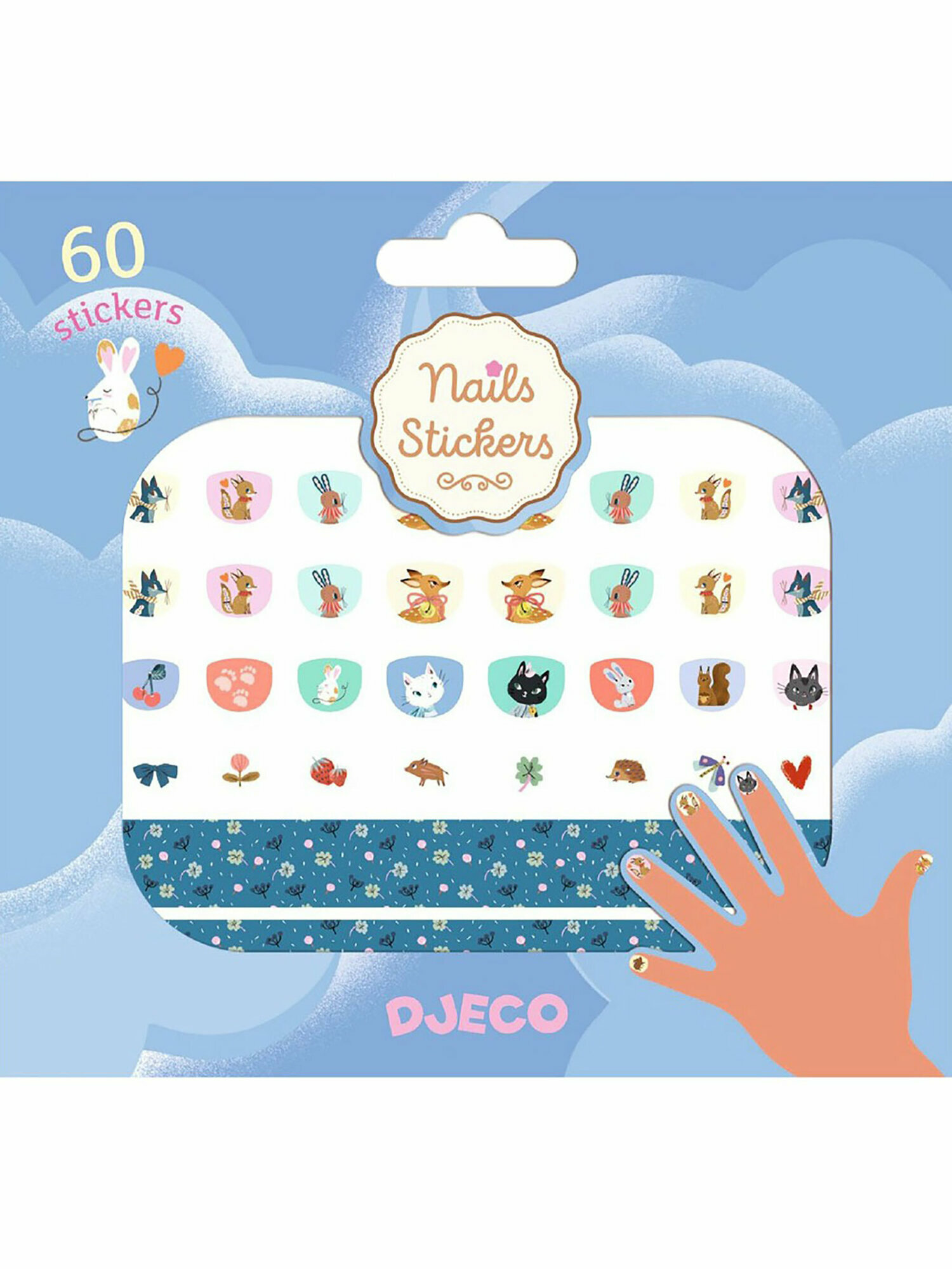 Детские наклейки на ногти Djeco Cutie слайдеры водостойкие, от 4 лет, 60 шт