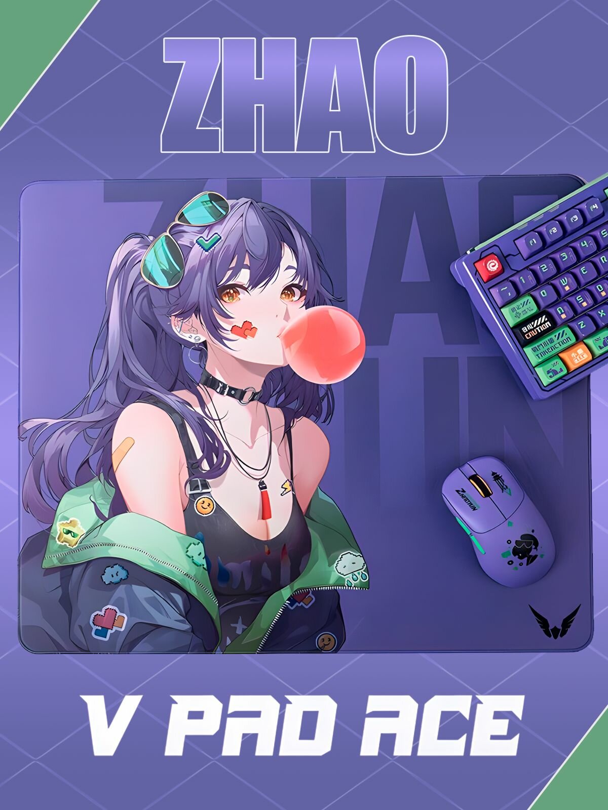 Игровой коврик для мышки Valkyrie VPAD ZHAO IP 450x400, фиолетовый