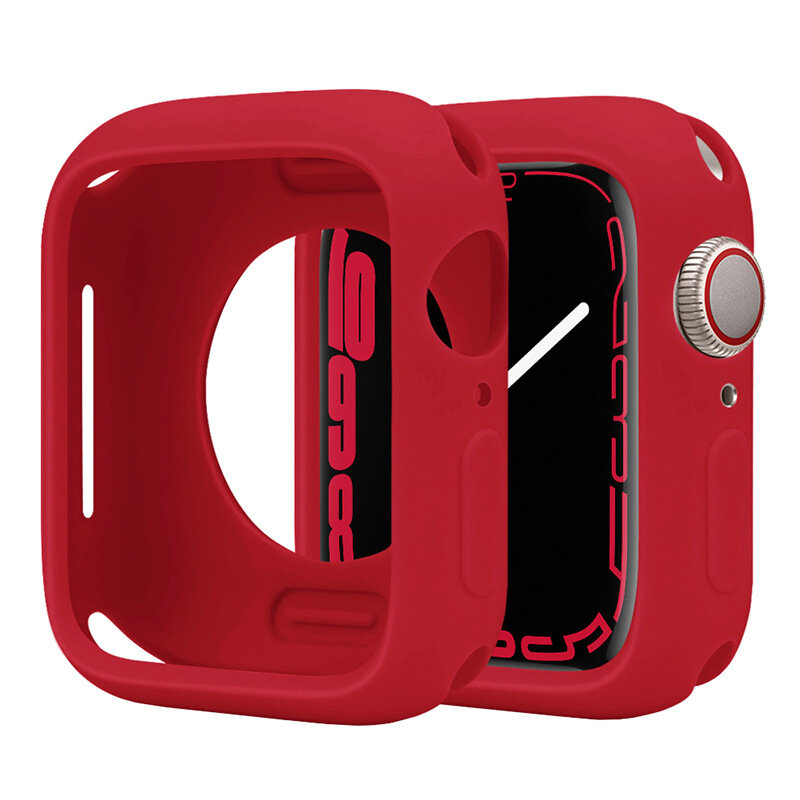 Силиконовый чехол с частичным покрытием для Apple Watch 8/S9 42/44 мм Розовый защитный чехол