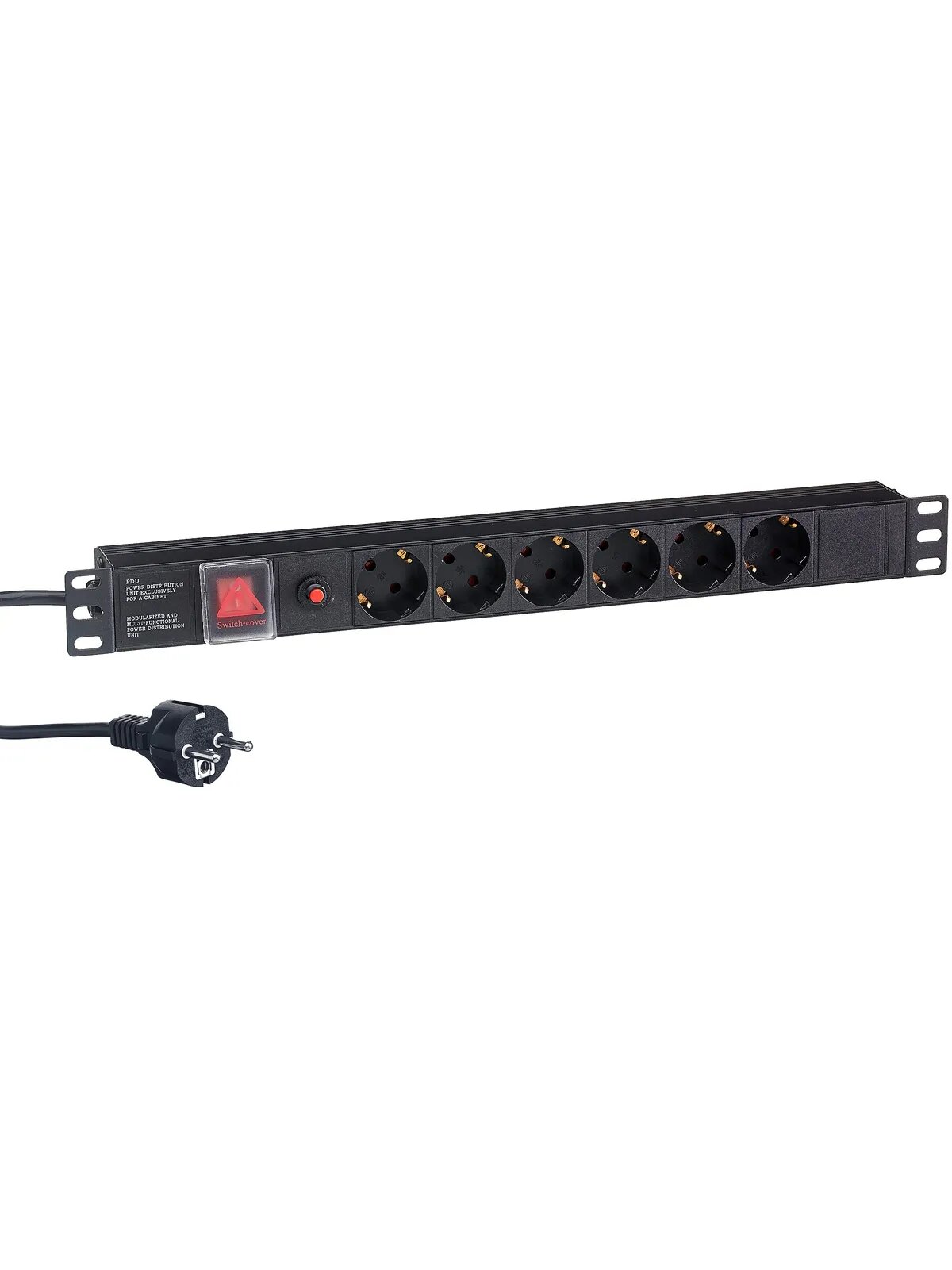 Блок розеток Exegate ServerPro PDU-19H606 Al-6S-EU2CU-SW-O 6 розеток, Алюминий, Черный