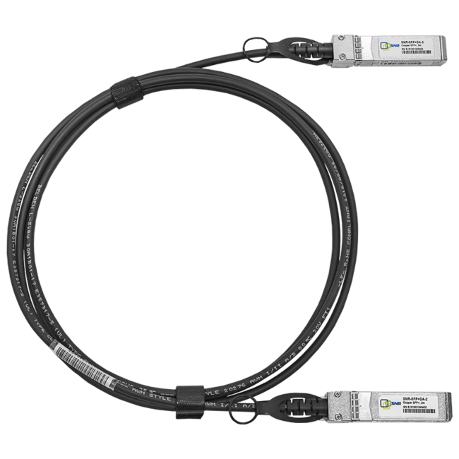 SNR-SFP+DA-2 SNR Кабельная сборка SNR Direct Attach Twinax Cable (DAC), SFP+ 10Gb, 2m, support 10Gb Ethernet / 8Gb FC