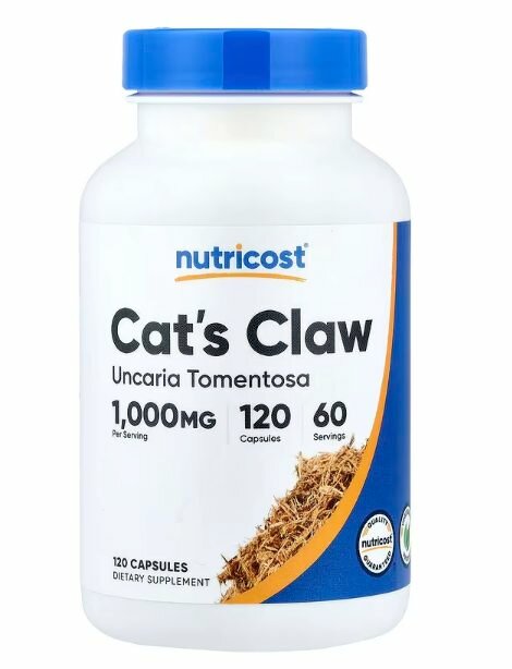 Nutricost, Кошачий коготь, 120 капсул