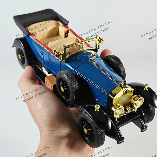 Коллекционирование автомобилей Роллс-Ройс Фантом I Кабриолет (1925-1931), Детские игрушечные модели автомобилей 1:24 Rolls Royce Phantom I 1925 Luxury classic retro, Модель сплава, Со звуком и светом