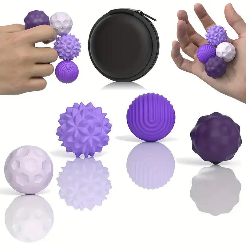 Магнитные силиконовые роллеры для снятия стресса Фиолетовый, 4PCS Purple