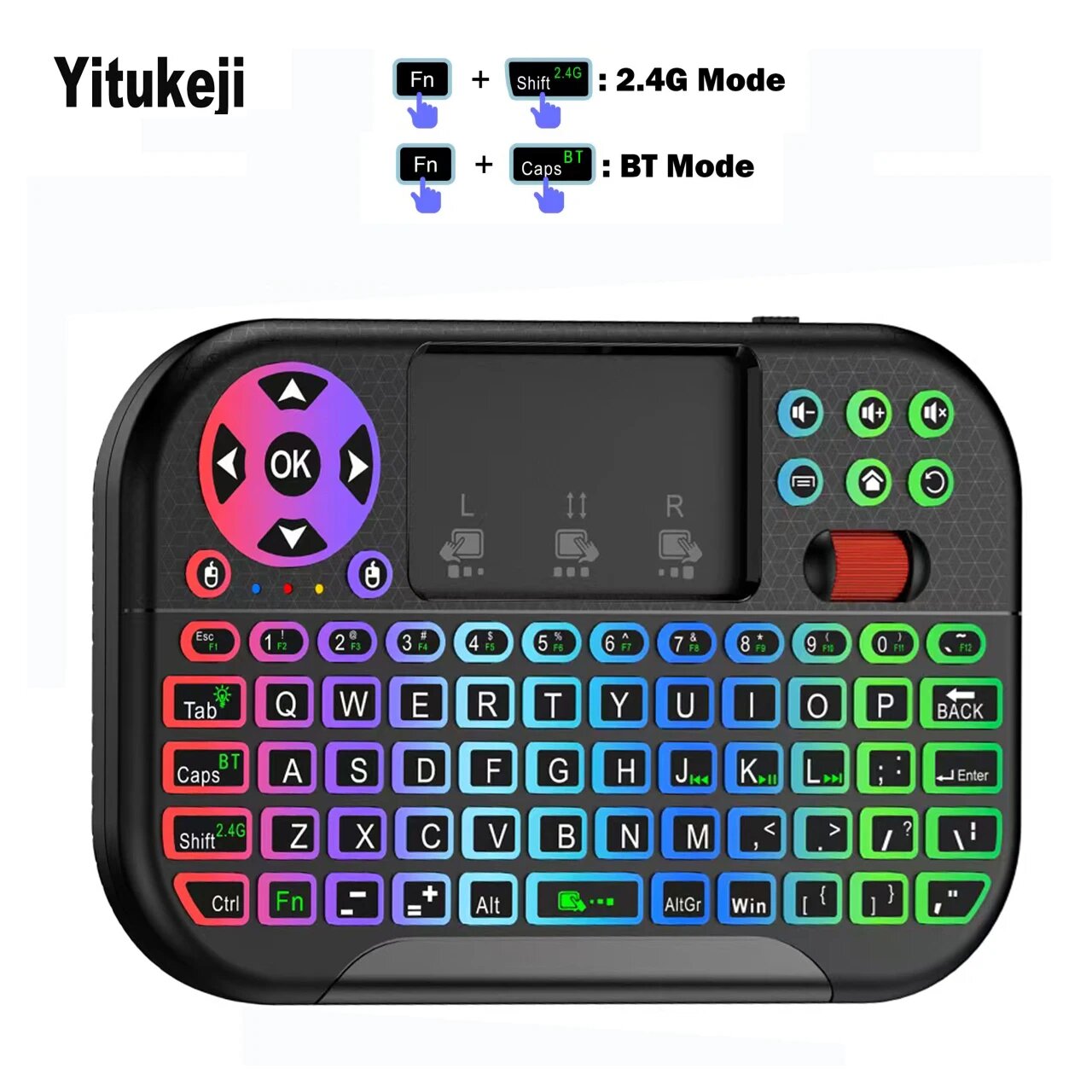 Беспроводная мини-клавиатура QWERTY с тачпадом Bluetooth для Windows