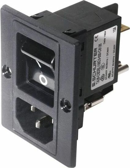 SCHURTER 3-108-463 Разъем питания IEC с выключателем 2Pole 10A Screw-on B, 1шт