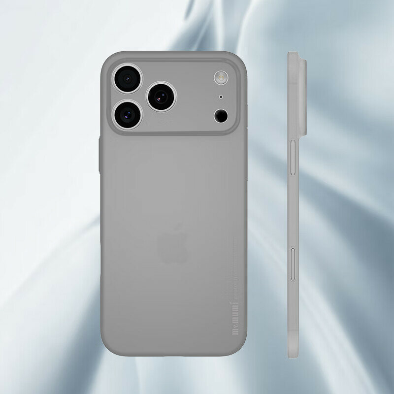 Memumi чехол для iPhone 17 Pro - Ультратонкий роскошный матовый прозрачный защитный чехол для мужчин Цвет：Матовый серый