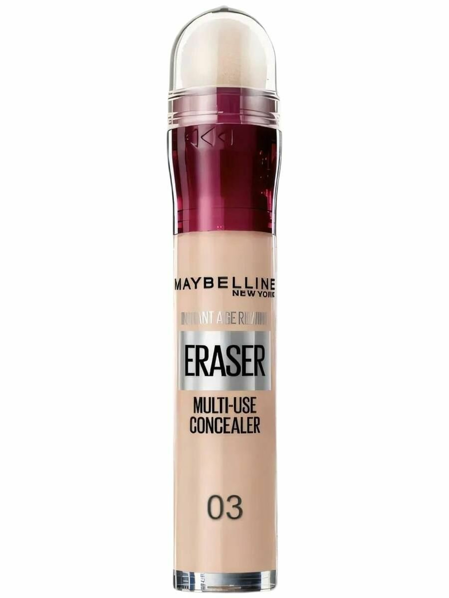 Maybelline New York Консилер для лица и глаз INSTANT ERASER, 03 Натурально-бежевый, мультифункциональный