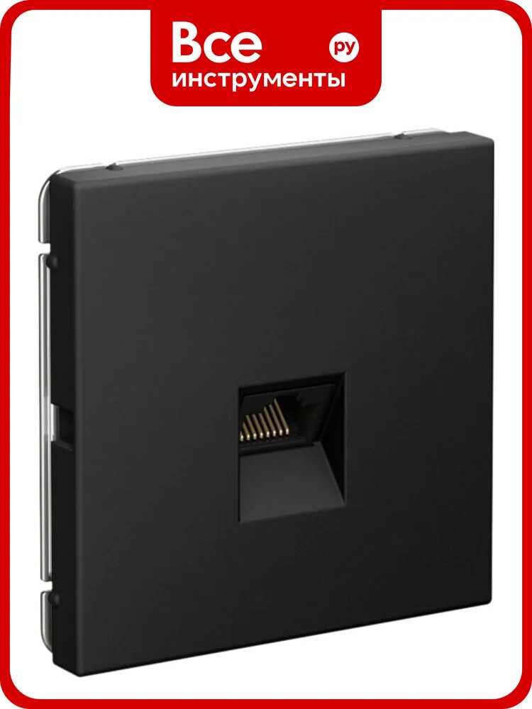Розетка компьютерная Systeme Electric ArtGallery, RJ45, 5е, механизм, Карбон GAL001083