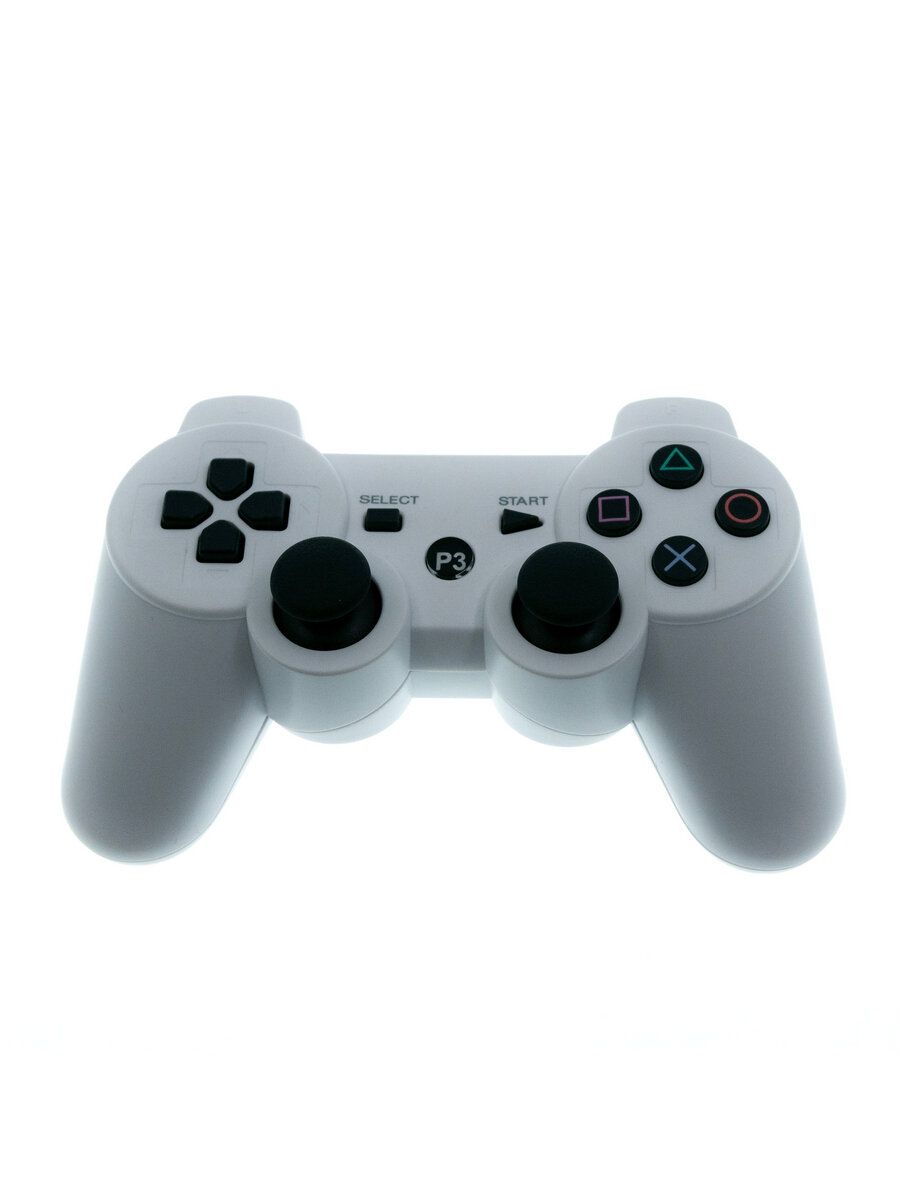 Беспроводной игровой геймпад формата PS3 белый (без кабеля)