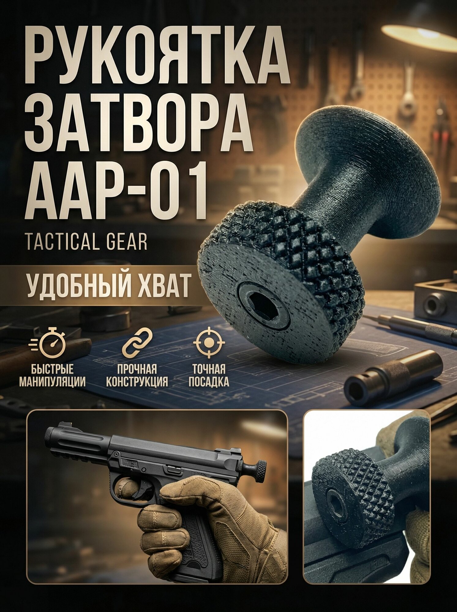 Рукоятка затвора для страйкбольного пистолета AAP-01