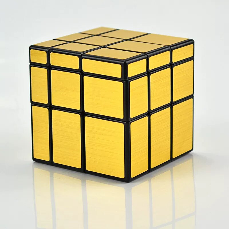 Qiyi Зеркальный куб 3x3 Профессиональная гладкая головоломка Золотистый вариант