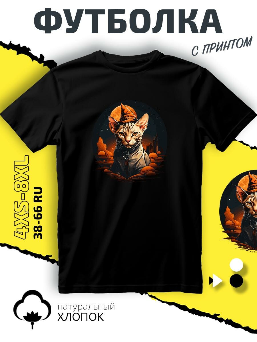 Футболка Кот Ведьмак фэнтези маг
