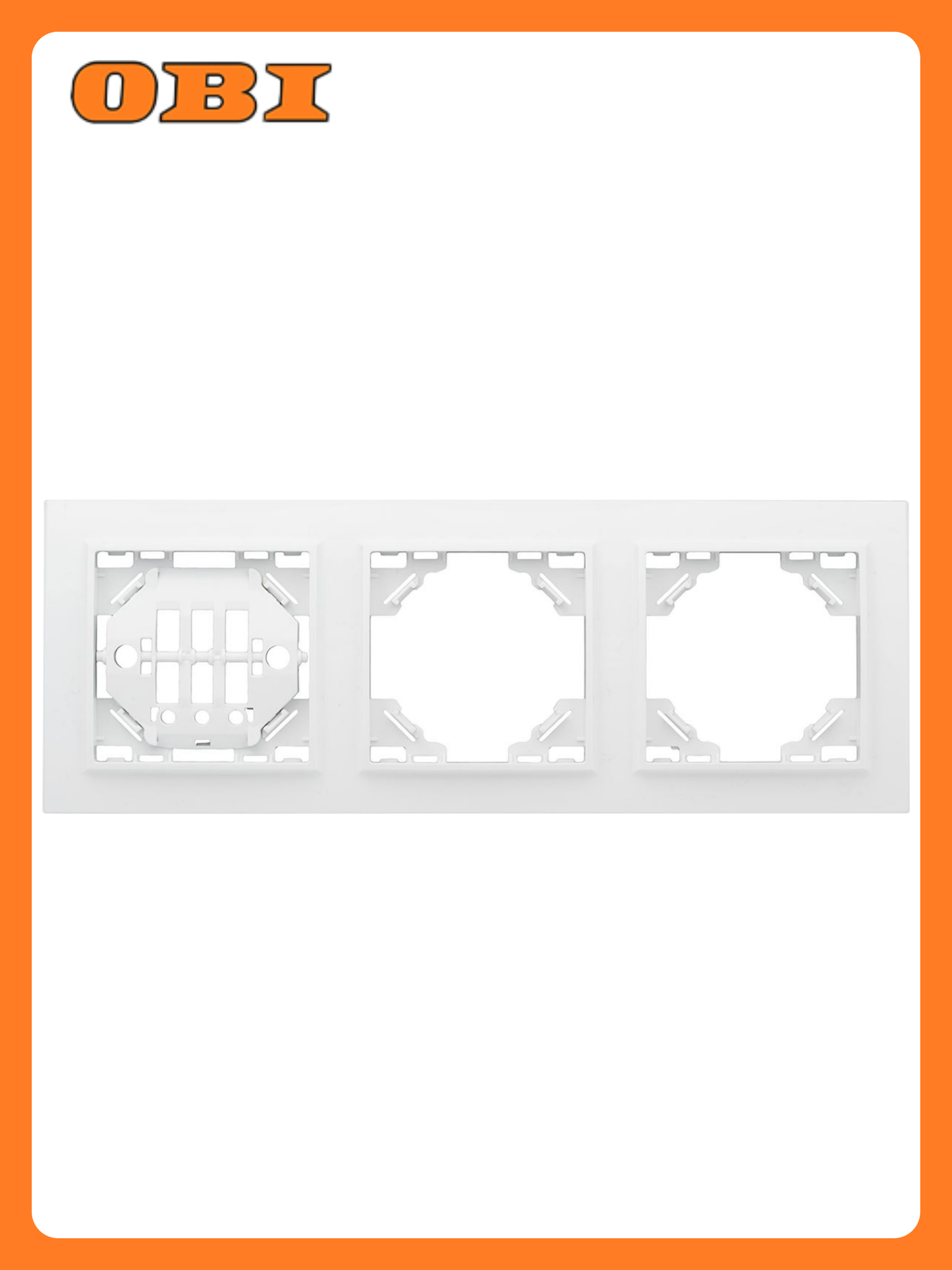 Рамка EKF PROxima Basic, 3-местная, горизонтальная, белая, поликарбонат