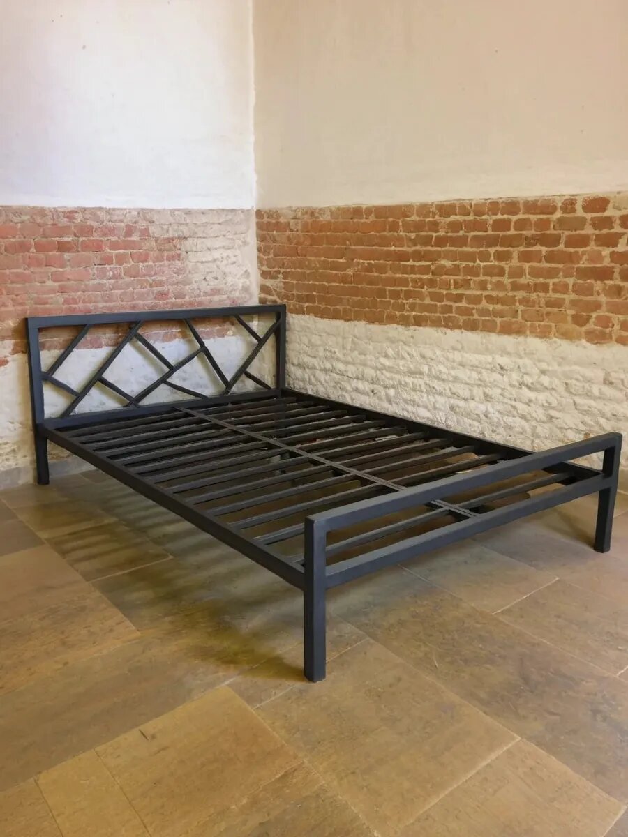 Кровать Loft Mebel "Цезарион", кованая, металлическая, двуспальная