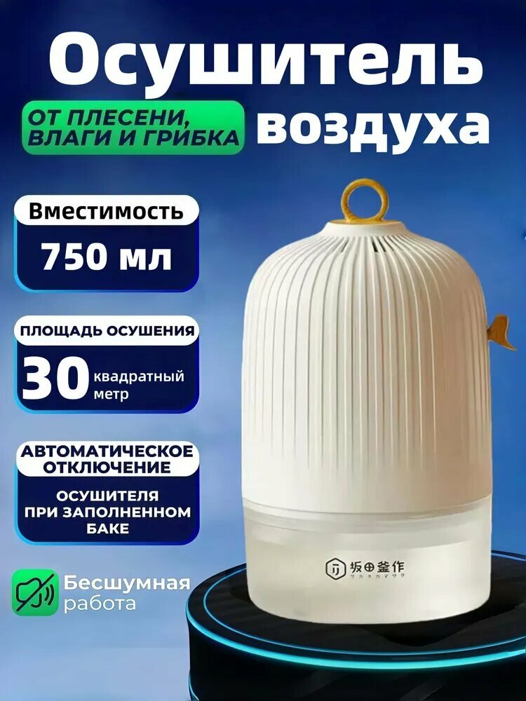 Осушитель воздуха Осушитель воздуха для дома от плесени и грибка, поглотитель влаги, белый (Осушитель воздуха для квартиры, влагопоглотитель),750 мл, 5-30 кв. м