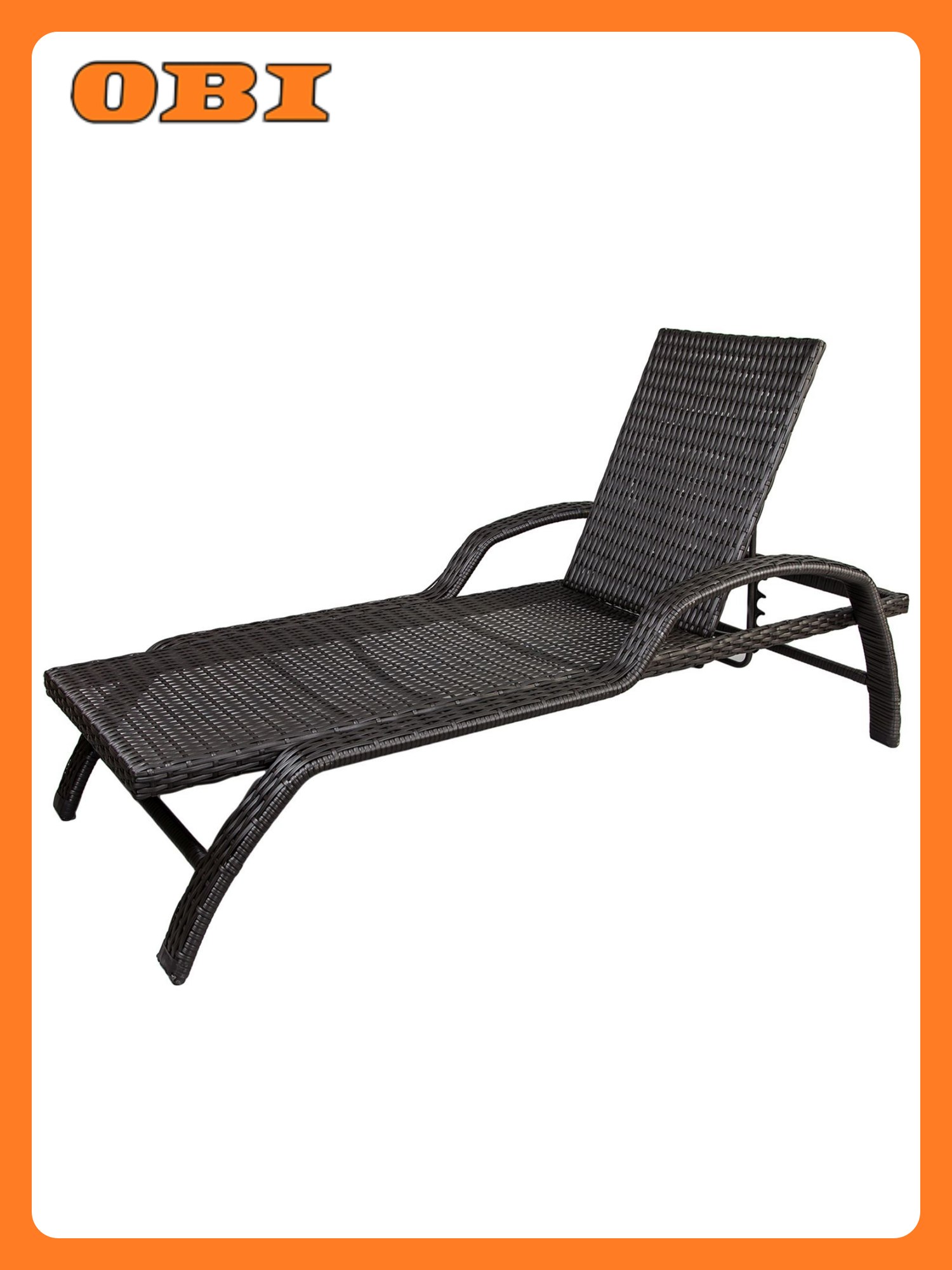 Шезлонг Оскар, искусственный ротанг, коричневый, 196х77х54 см