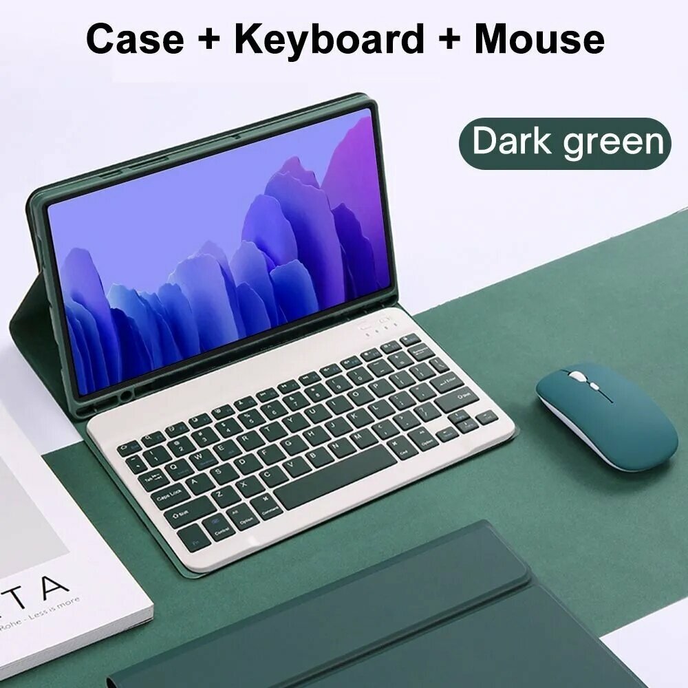 Чехол для планшета Samsung Galaxy Tab A7 10,4 дюйма + русская Bluetooth-клавиатура + беспроводная мышь (SM-T500/T505)