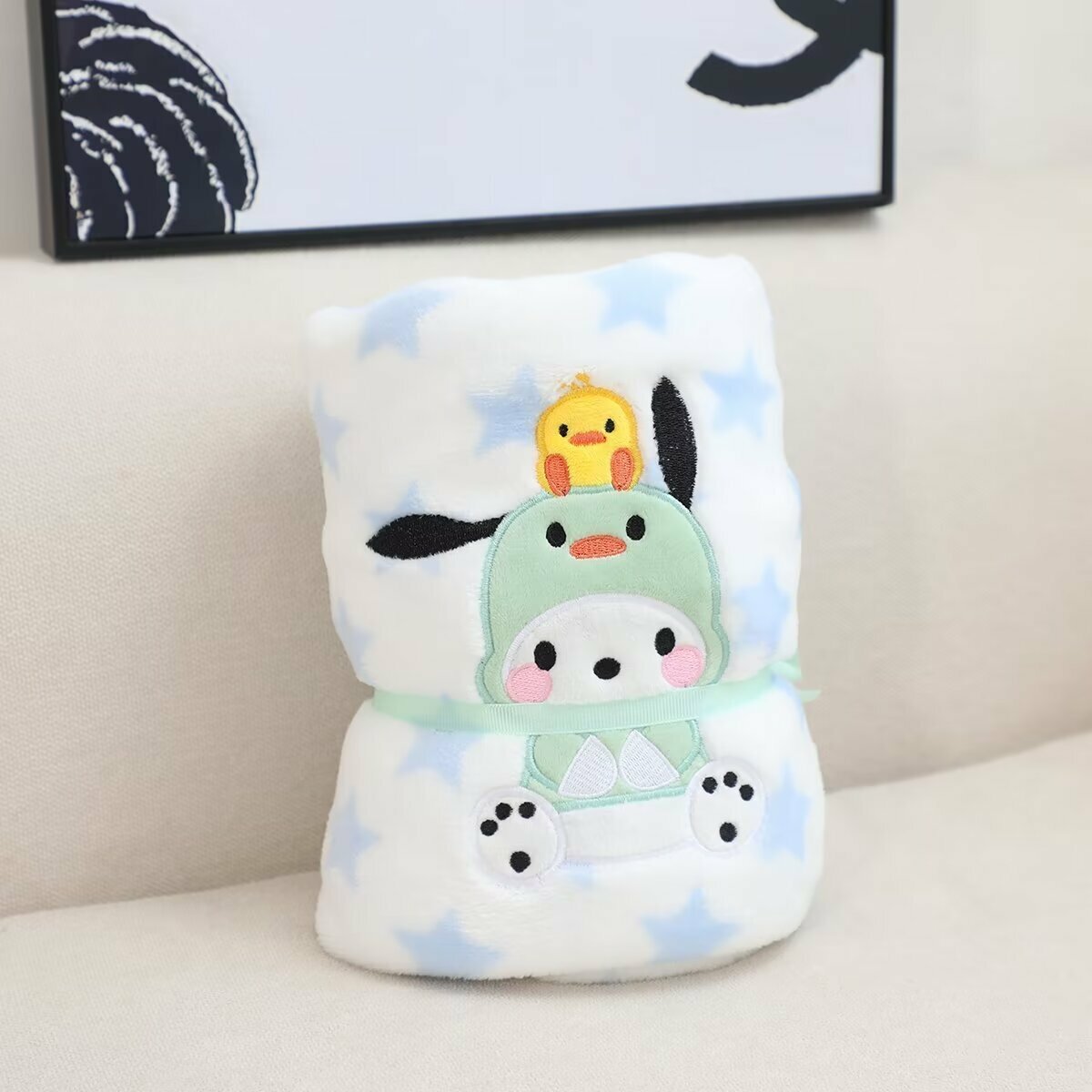 Плед из мультяшного кораллового флиса, утепленный плед для дивана, плед для офисного сна, плед для одного кондиционера, небольшой фланелевый плед.